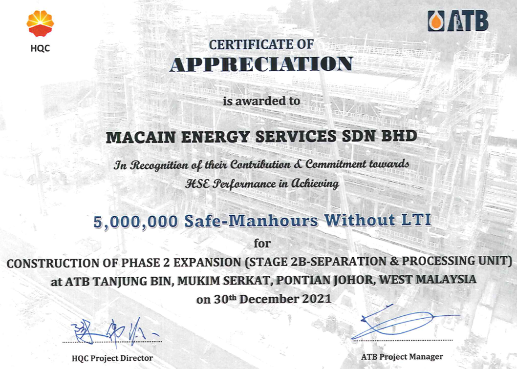 ATB Tanjung Bin Crude Oil Terminal, PU Project EIT Supply and ...